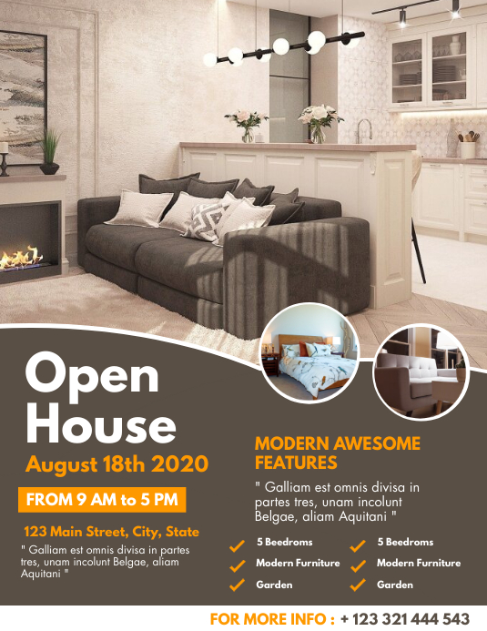Real estate open house flyer design template | PosterMyWall
