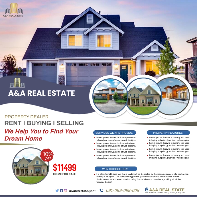 real estate property dealer flyer templates | PosterMyWall