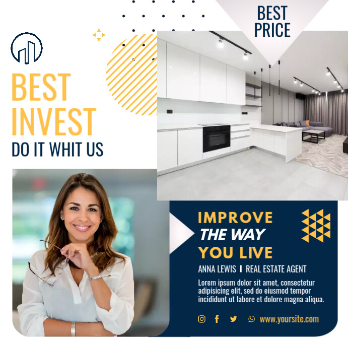 Plantilla de Real estate square flyer template | PosterMyWall