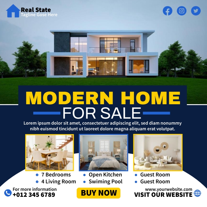 Plantilla de Real Estate Template | PosterMyWall