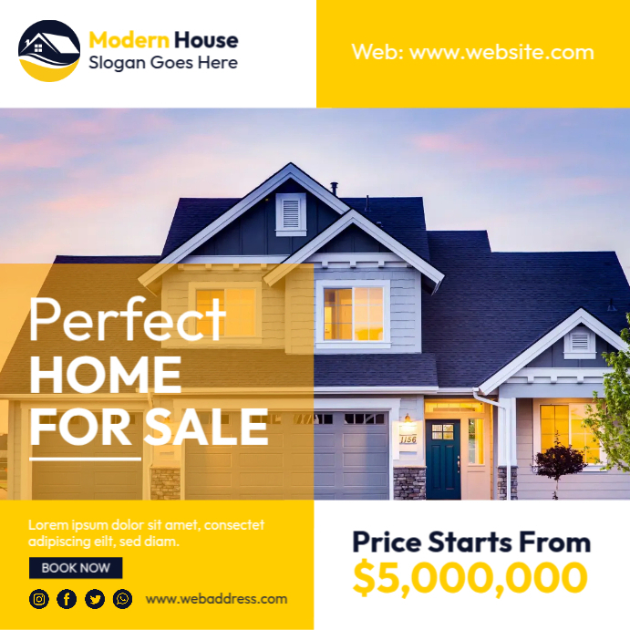Copy of Real Estate Yellow | PosterMyWall