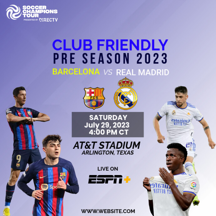 REAL MADRID VS BARCELONA FOOTBALL MATCH (1) Template | PosterMyWall