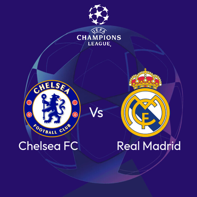 Plantilla de Real Madrid vs Chelsea flyer template | PosterMyWall