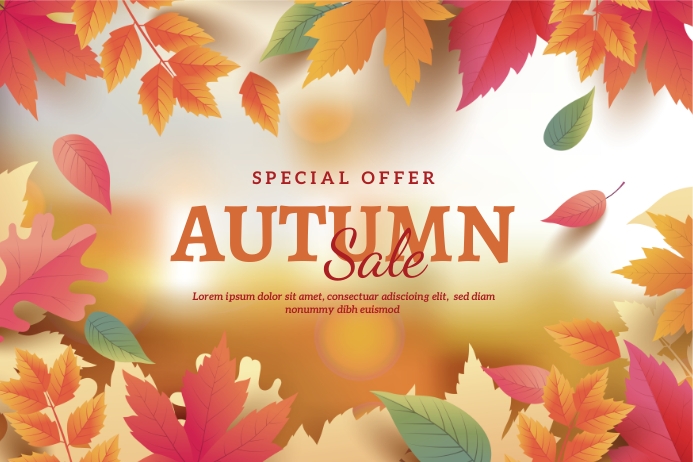 Copy of Realistic autumn sale background | PosterMyWall