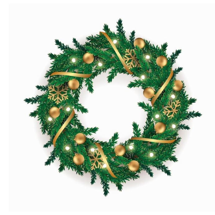 Realistic Christmas wreath Template | PosterMyWall