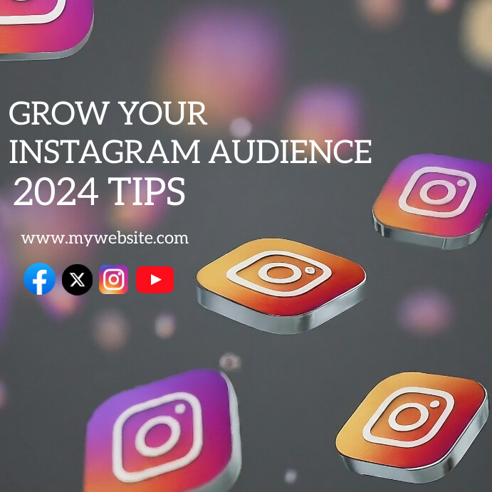 Modèle Realistic Glossy Professional Grow Your Insta | PosterMyWall