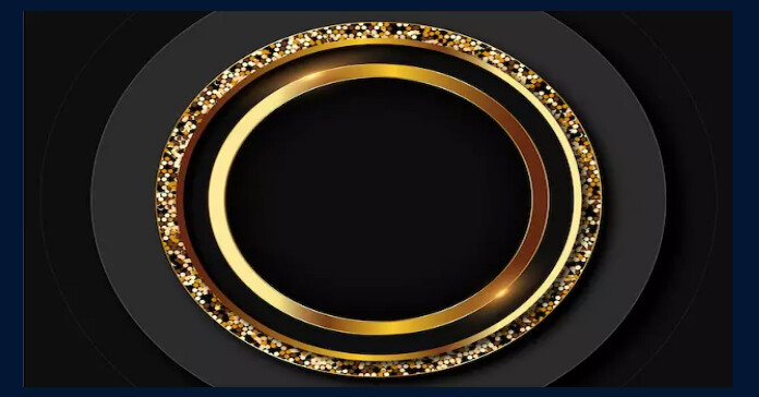 Realistic Golden Frame circle Template | PosterMyWall