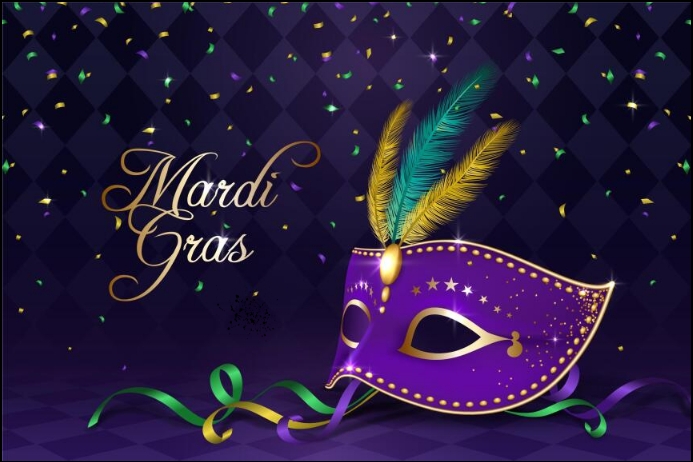 Realistic Mardi gras concept Template | PosterMyWall