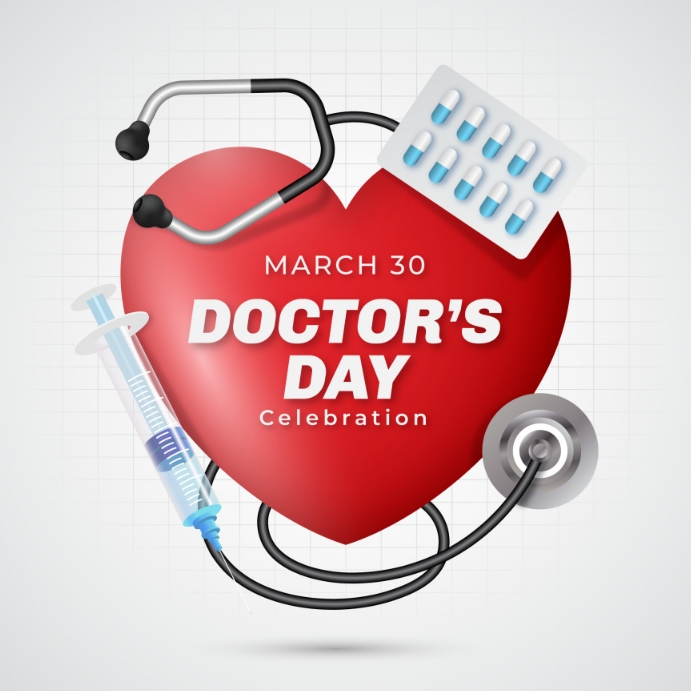 Realistic national doctors day stethoscope templaat | PosterMyWall