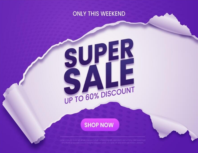 Copy of Realistic sales background with ripped paper | PosterMyWall