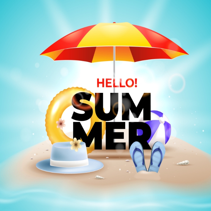 Realistic Summer element beach background Template | PosterMyWall