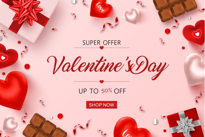 Copy of Realistic valentine's day sale promo | PosterMyWall