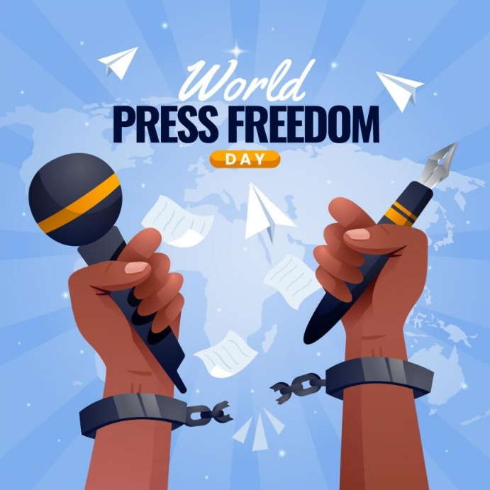 Realistic world press freedom day illustratio Template | PosterMyWall