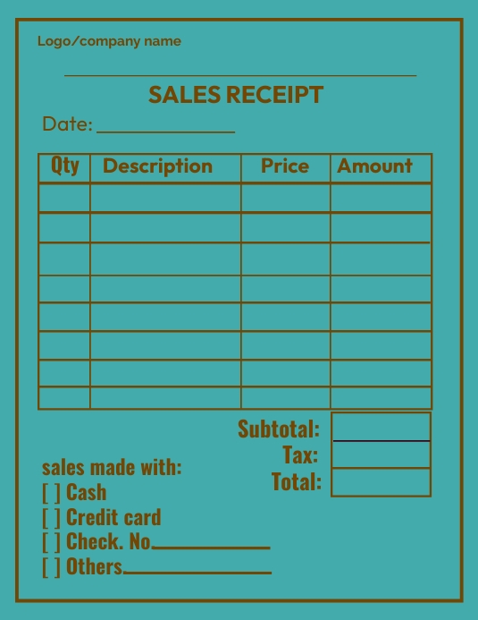 Receipt Template | PosterMyWall