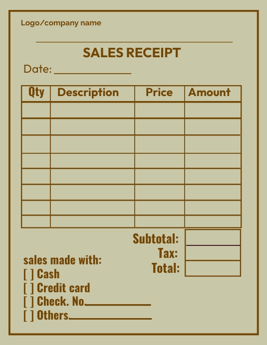 Receipt Template | PosterMyWall