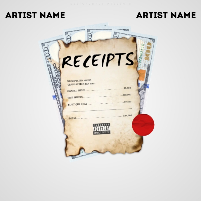 Receipts Album Cover Art v.1 Template | PosterMyWall