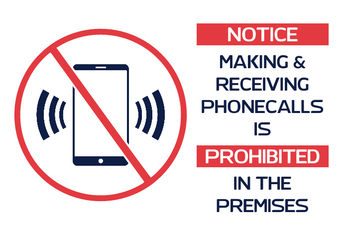 Plantilla de Receiving making phoce calls is prohibited | PosterMyWall