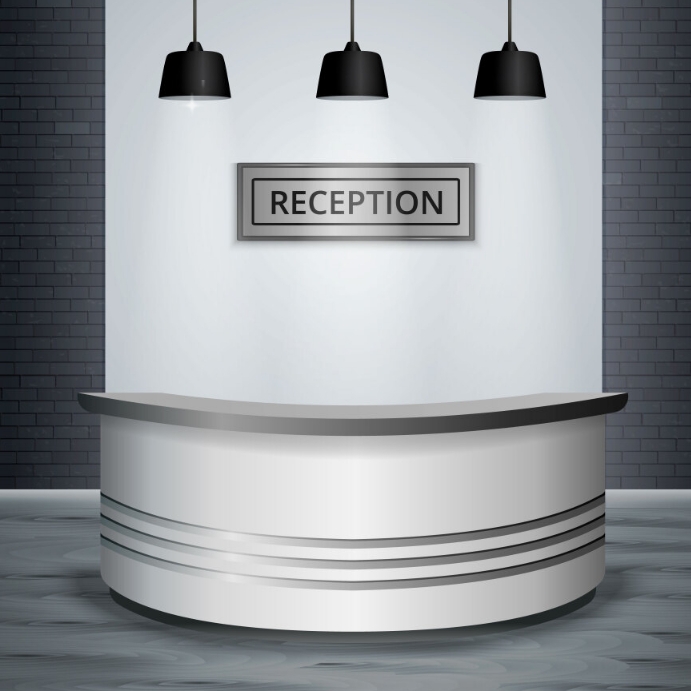 Reception lobby office interior realistic Template | PosterMyWall