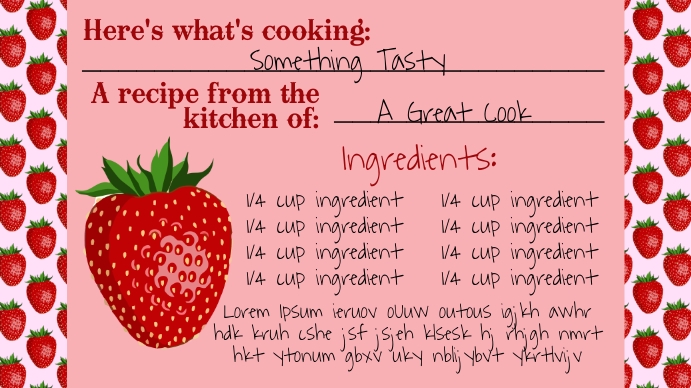 Plantilla de Tarjeta de Recetas | PosterMyWall