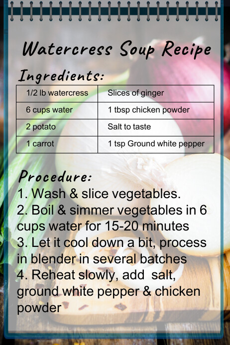 Recipe template | PosterMyWall