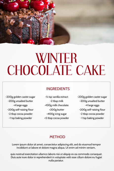 Recipe Template | PosterMyWall
