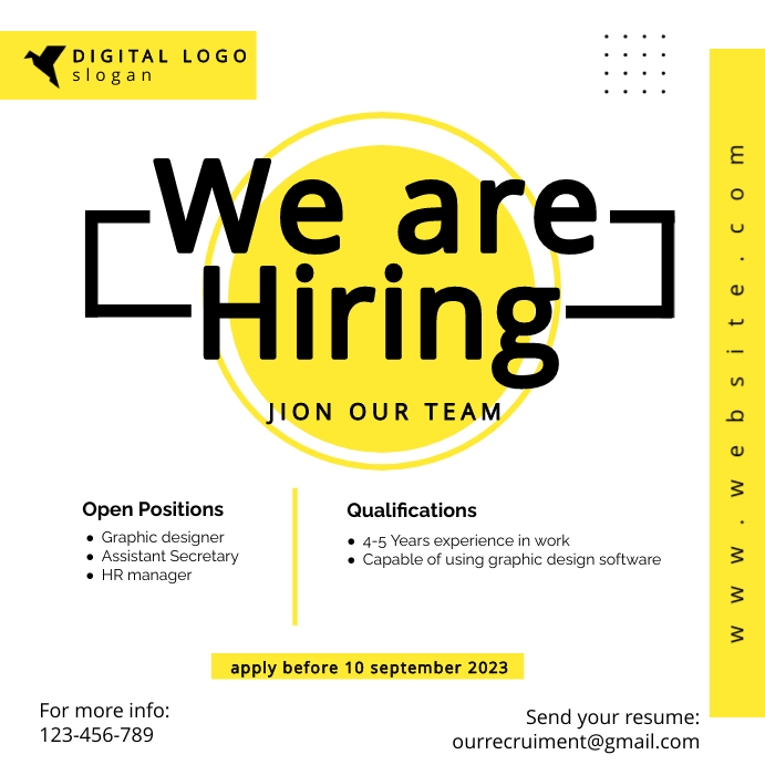 Recruitment Instagram/facebook post Template | PosterMyWall