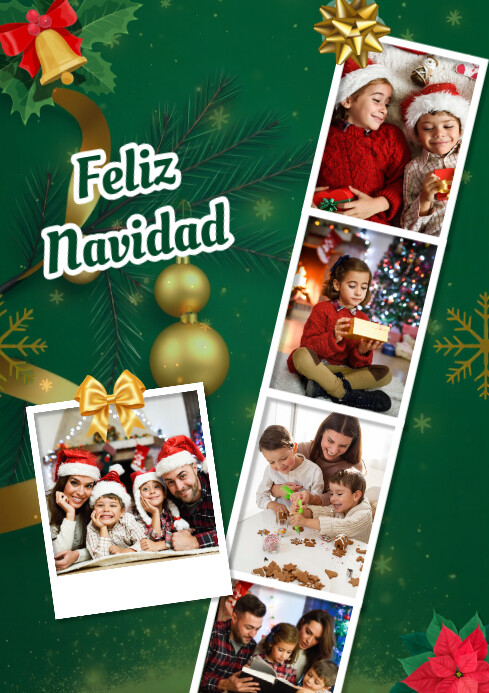 Recuerdos de Navidad: Crea y Comparte con Familia y Amigos, collage de fotos Template | PosterMyWall
