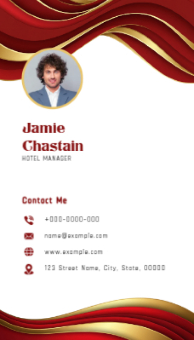 Red & Gold Business Card Business Card Template | PosterMyWall
