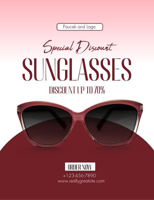Copy of Red & White Minimalist Sunglasses Sale Promot | PosterMyWall