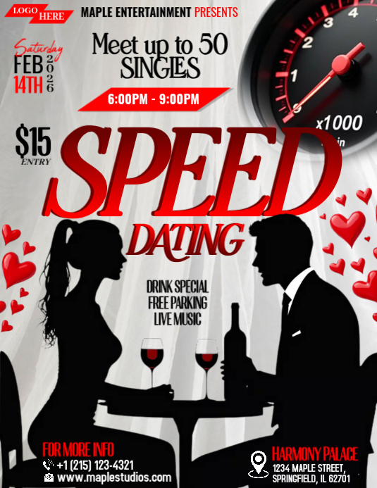 Plantilla de Red & White Modern Speed Dating Poster Design Template ...