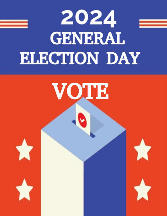 Red 2024 General Election Day Template Flyer (us Letter) | PosterMyWall