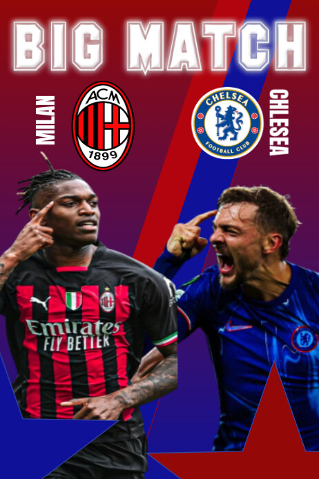 Plantilla de Red 3d Big Match Poster | PosterMyWall