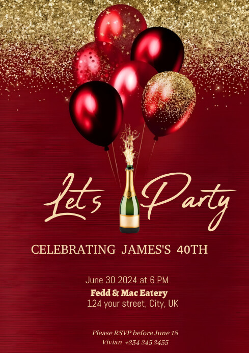 Red 3d Birthday Ceremony Template | PosterMyWall