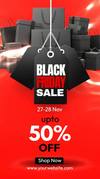 Red 3d Black Friday Sale Instagram Story Template | PosterMyWall