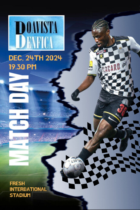 Red 3d Blue Grey Match Day Poster Template | PosterMyWall