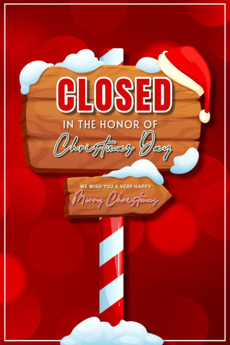 Plantilla de Red 3d Christmas Closed Poster | PosterMyWall