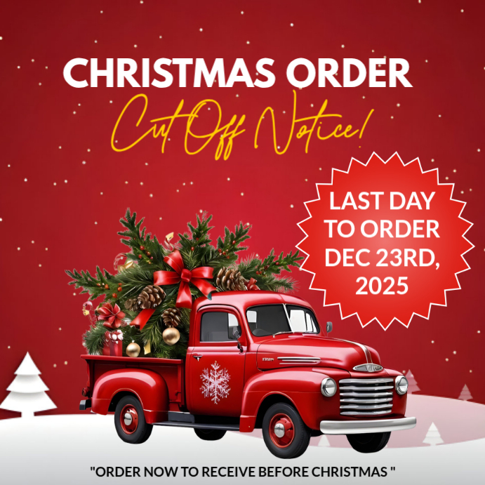 Plantilla de Red 3d Christmas Delivery Cut Off Notice Square (1:1 ...