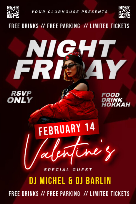 Red 3d Friday Night Poster Template | PosterMyWall