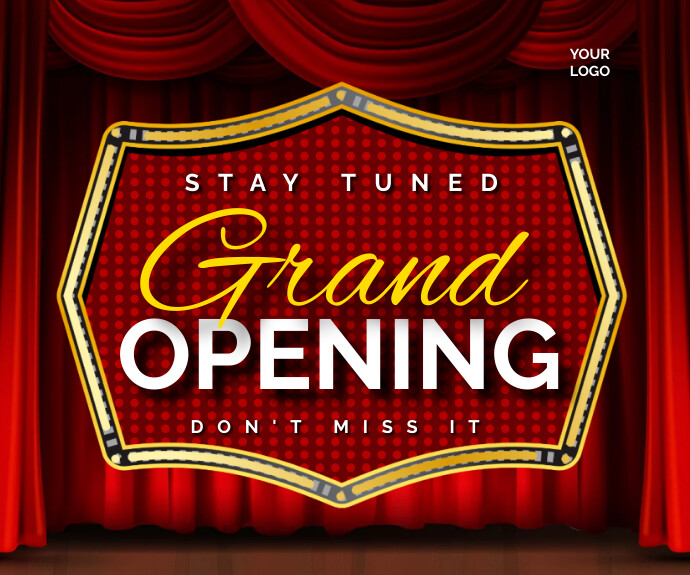 Red 3d Grand Opening Ceremony Posts Medium R Template | PosterMyWall