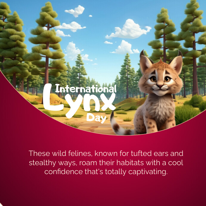 Plantilla de Red 3d International Lynx Day Instagram Post | PosterMyWall