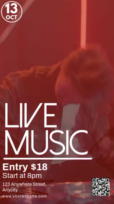 Copy of Red 3d Live Music Reel Instagram | PosterMyWall