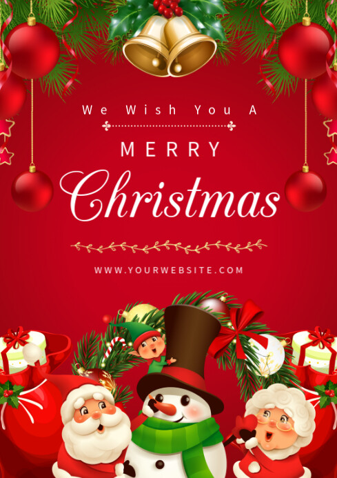 Copy of Red 3d Merry Christmas A1 | PosterMyWall