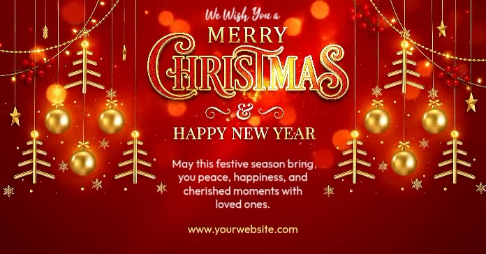 Plantilla de Red 3d Merry Christmas Facebook Shared Image | PosterMyWall