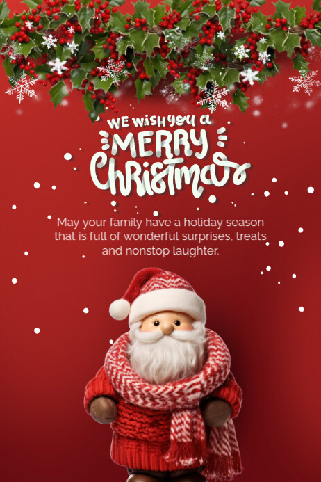 Red 3d Merry Christmas Poster Template | PosterMyWall