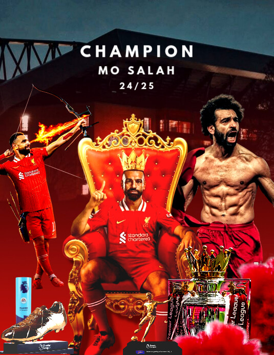 Red 3d Mo Salah Flyer (us Letter) | PosterMyWall
