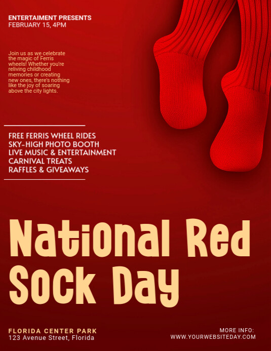 Copy of Red 3d National Red Sock Day Flyer (us Letter) | PosterMyWall