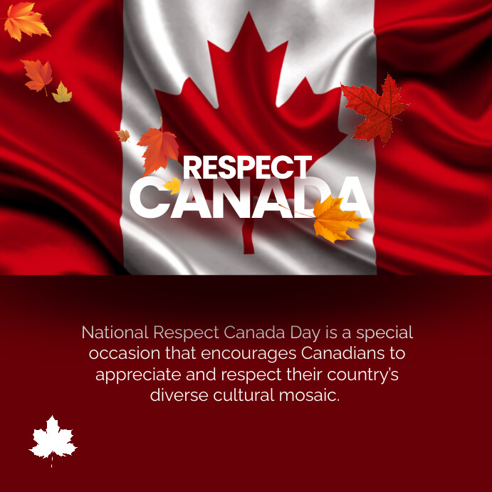 Plantilla de Red 3d National Respect Canada Day Instagram | PosterMyWall