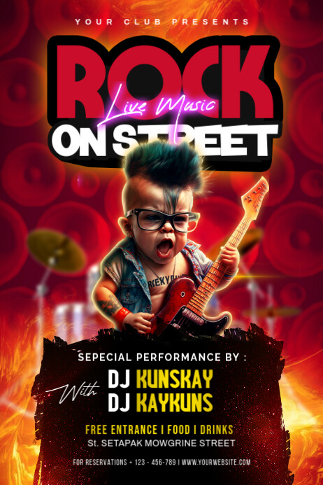 Copy of Red 3d Rock Fest Poster | PosterMyWall