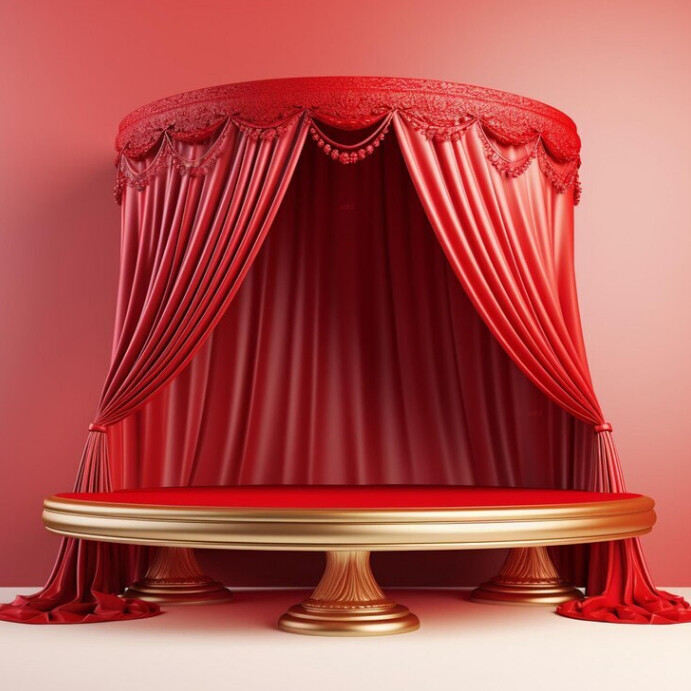 Copy of Red 3d Royal Red Stage Instagram Post | PosterMyWall