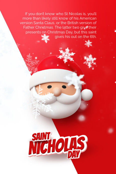 Red 3d Saint Nicholas Day Poster Template | PosterMyWall